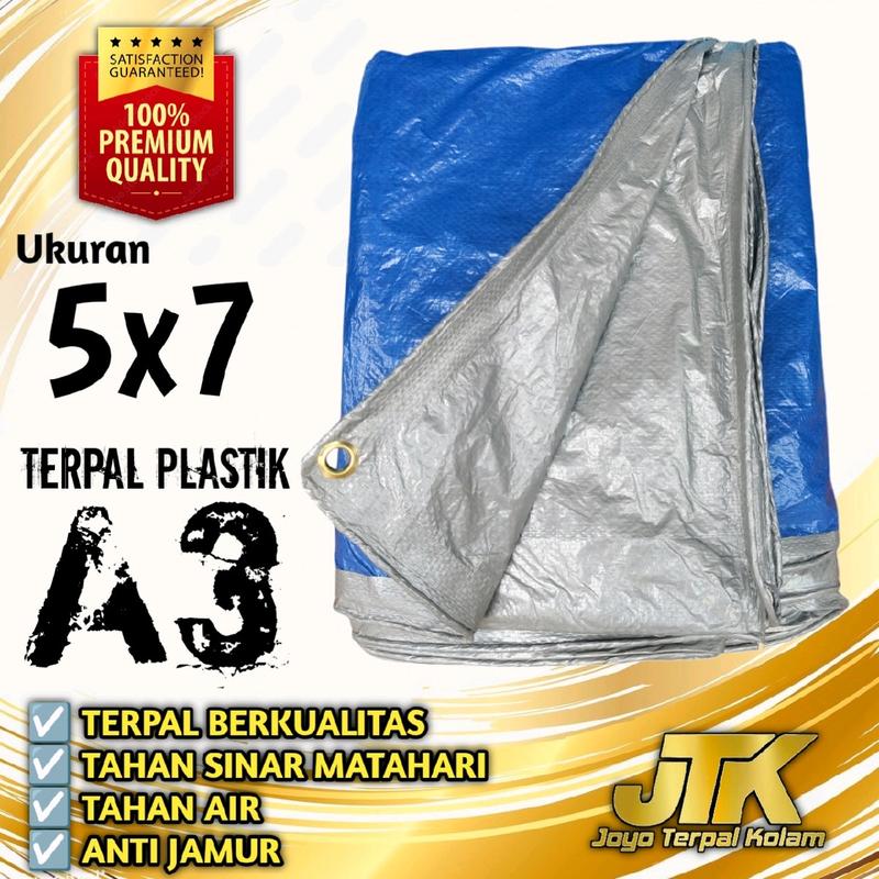 Terpal Plastik A3 Biru Silver 5x7 Meter dengan Tali Tampar dan - Shop ...