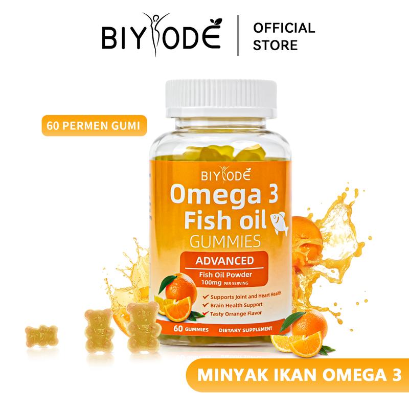 BIYODE Omega 3 Gummies Minyak Ikan 1468Mg EPA & DHA Sodium HALAL - Shop ...