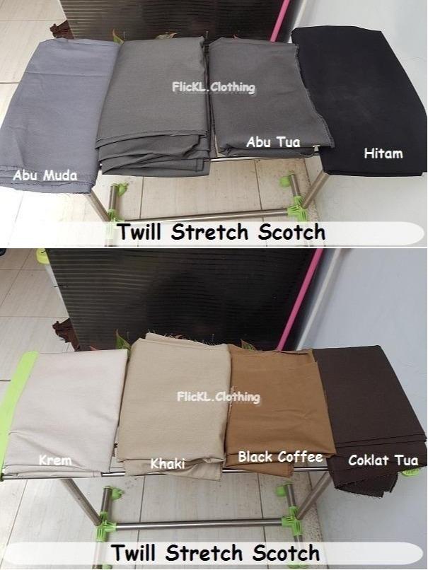 Jual Kain Twill Scotch Bahan Twill Stretch Twill Melar Katun Bratatex ...