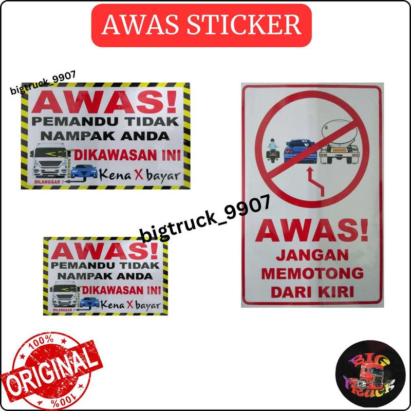 'AWAS! PEMANDU TIDAK NAMPAK ANDA DI KAWASAN INI' Sticker Plastic ...