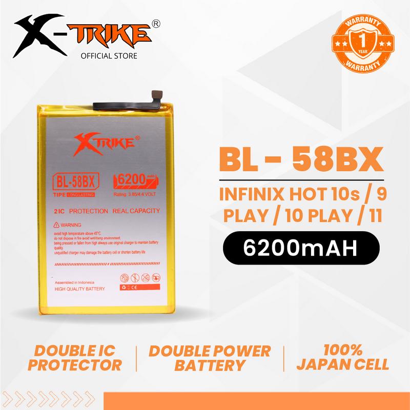 X - TRIKE Baterai BL-58BX untuk Infinix Hot 10s X689 - 9 Play X680 - 10 ...