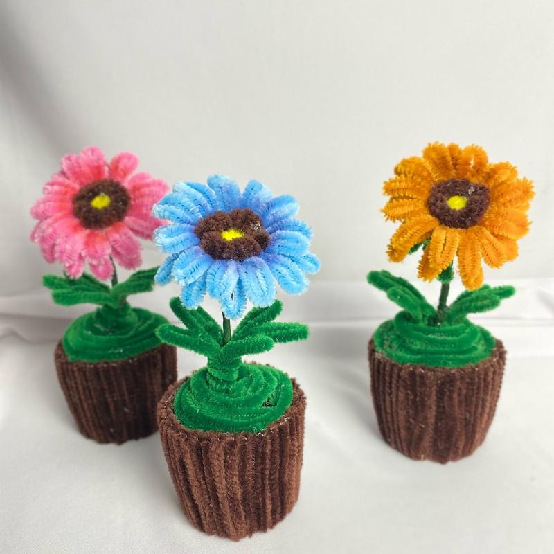 Pipe Cleaner Flowers Pot | Pot Bunga Kawat Bulu | Hadiah Wisuda - Shop ...