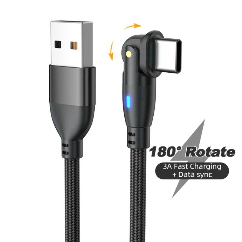 1m 2m 3m Kord Boleh Putar Pengecasan Pantas Wayar Data USB Jenis ...