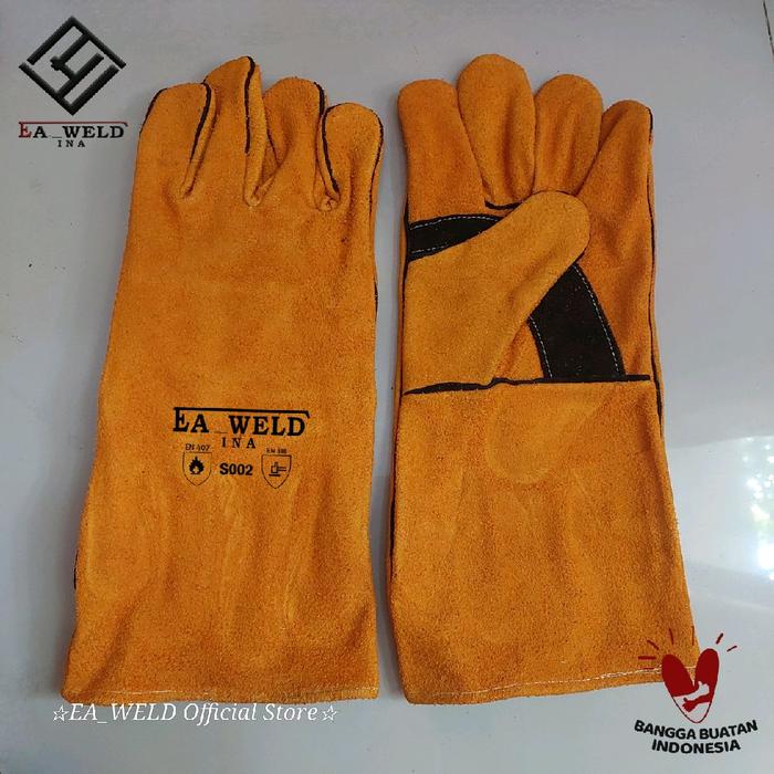Jual Sarung Tangan Las listrik//SMAW welding Glove. Kulit Asli. - Kab ...