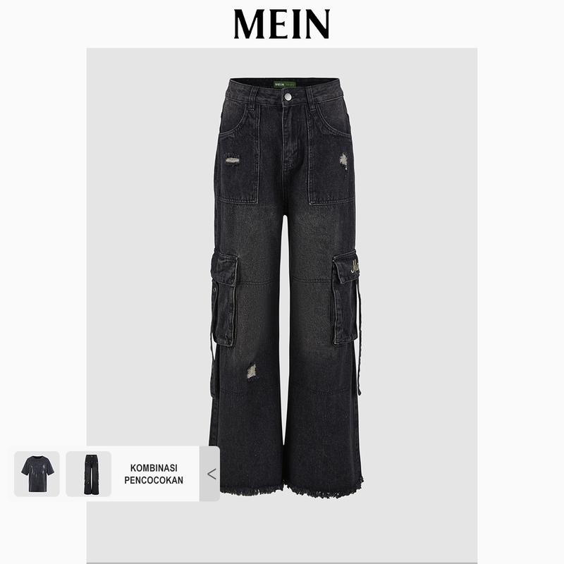 [MEIN] GIRL POWER Korean Style Jeans Wanita Jeans Longgar Wanita - Shop ...