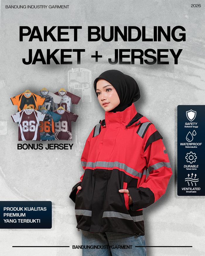 Jual Jaket Safety Tambang Waterproof Taslan Balon Merah Hitam Scotlight ...