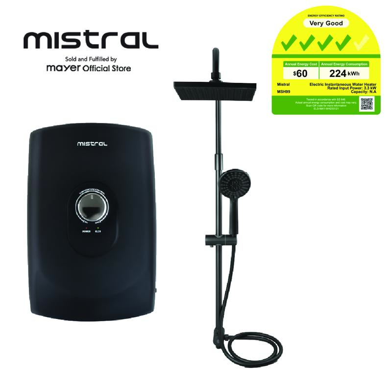 Mistral Instant Shower Heater with Rain Shower MSH99 - Matte - TikTok ...