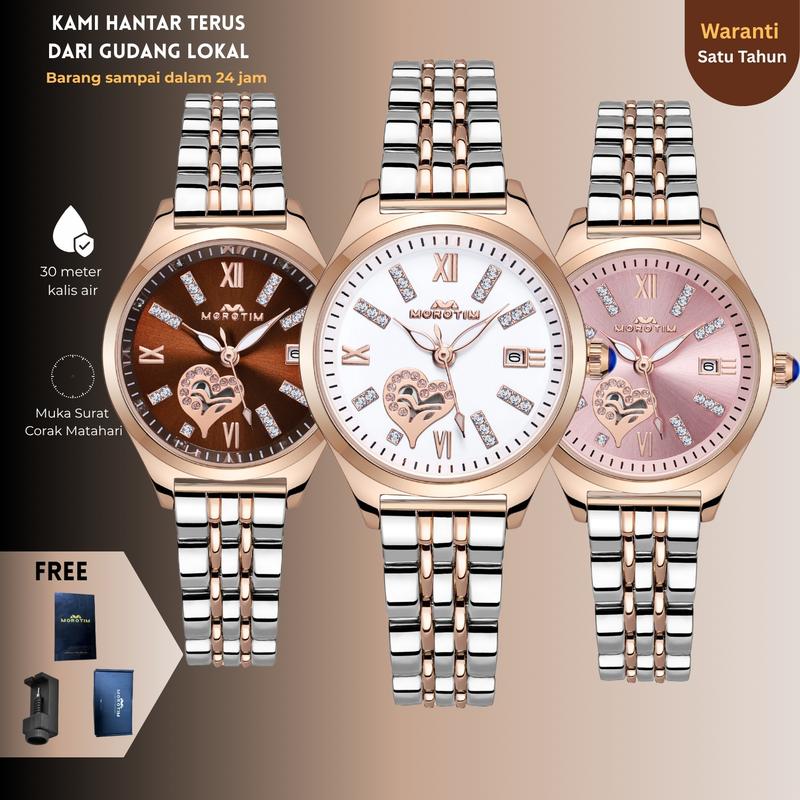 [30m kalis air] Jam Tangan Wanita Kalis Air Tulen MOROTIM, Berkilat ...