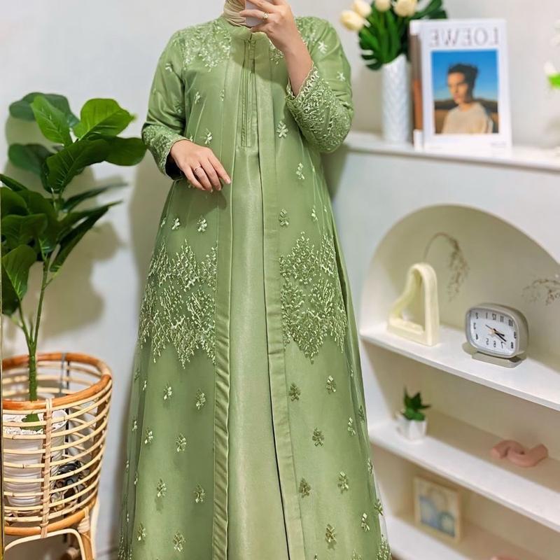 GAMIS NAYRA TERBARU//Gamis satin crystal mix tile sapto Bordir - Shop ...