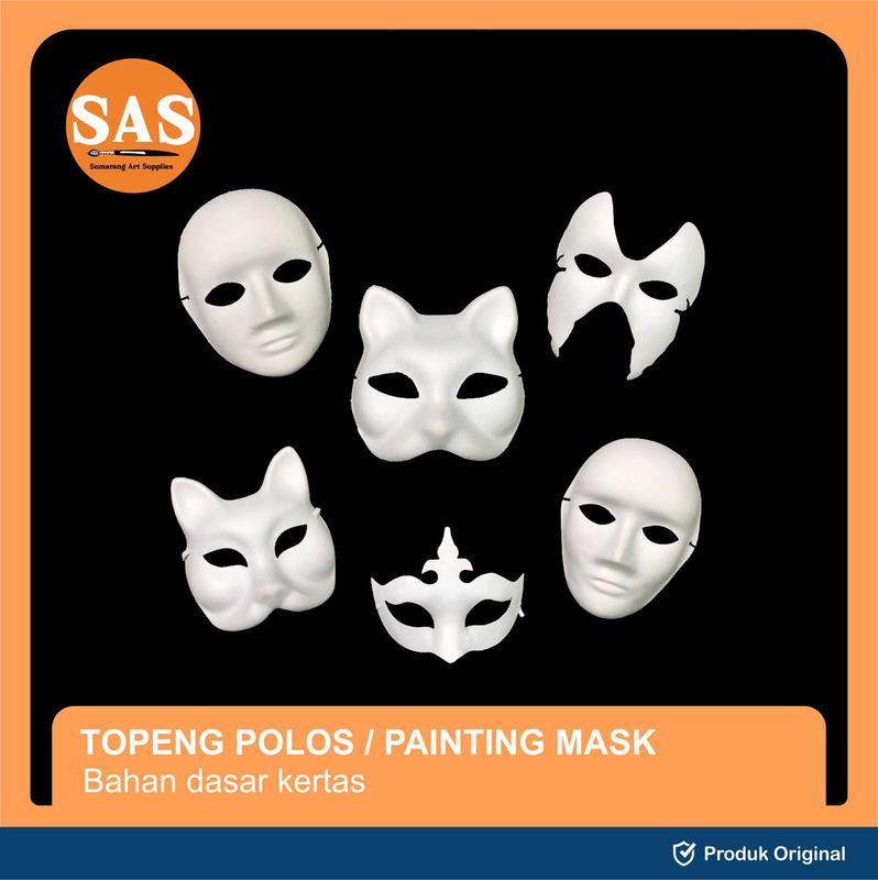 Topeng Lukis Wajah Polos- Topeng Putih - White Mask Papper - - Shop ...