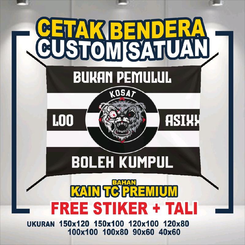 bendera custom desain sendiri mix colour - Shop | Tokopedia