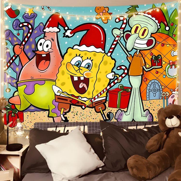 Internet celebrity bedside hanging cloth Spongebob room decoration ...