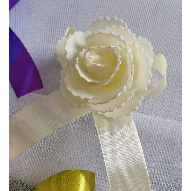 20pcs (8cm) Rozet besar / Glitther Bunga Rewang wedding vip events ...