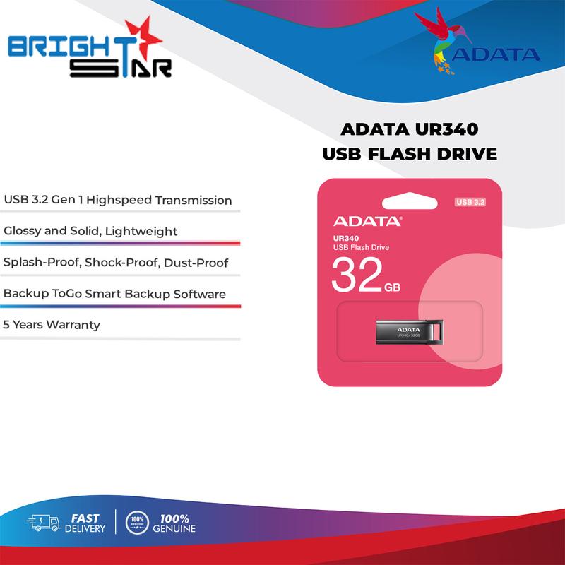 ADATA UR340 USB 3.2 Gen 1 USB Flash Drive - TikTok Shop Malaysia