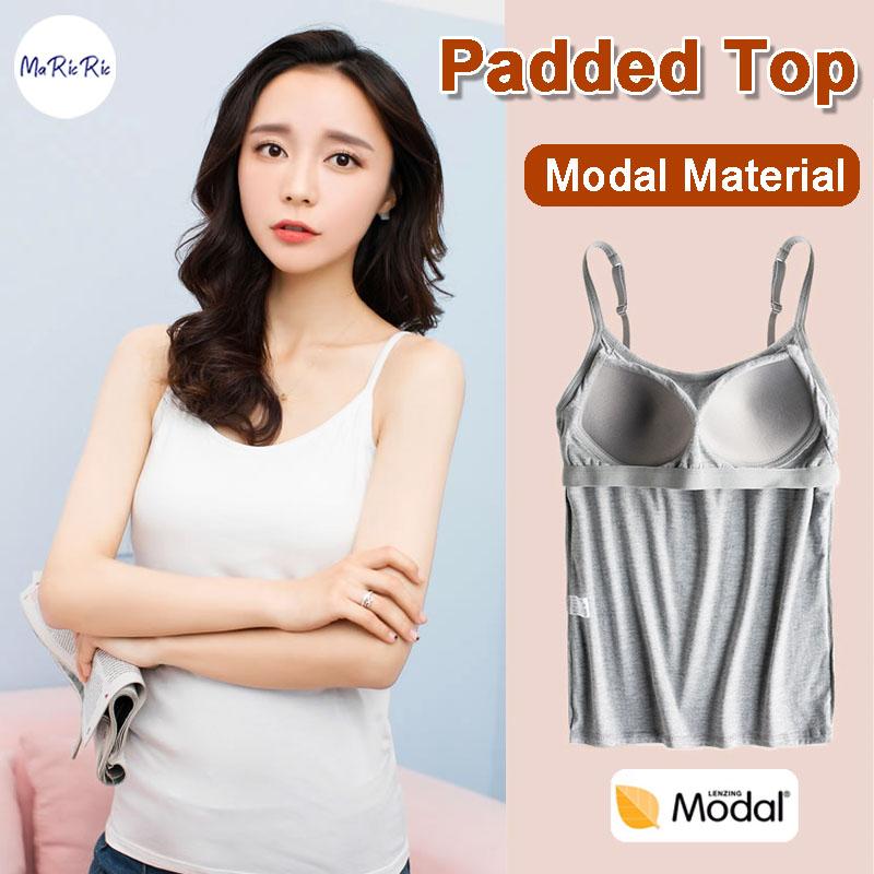 PDT01 [SG InStock] Thin Strap Modal Padded Top. CamisoleBra TopYoga ...