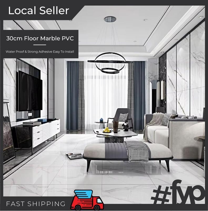 #FYP 1PC 30X30CM Marble Tiles Self Adhesive Floor Sticker PV - TikTok ...