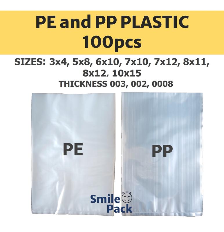 PE and PP Plastic Supot Bag 100pcs - 3x4 5x8 6x10 7x12 8x12 10x15 ...