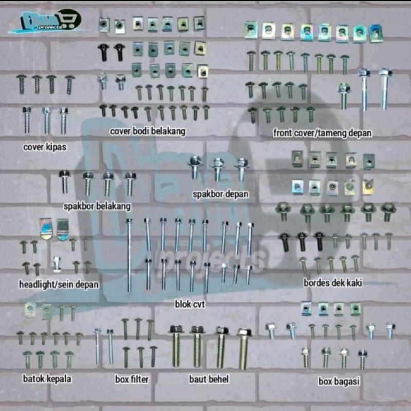 Baut Body Lengkap Honda Beat Fi 2013-2016 / Baud Body Lengkap ...
