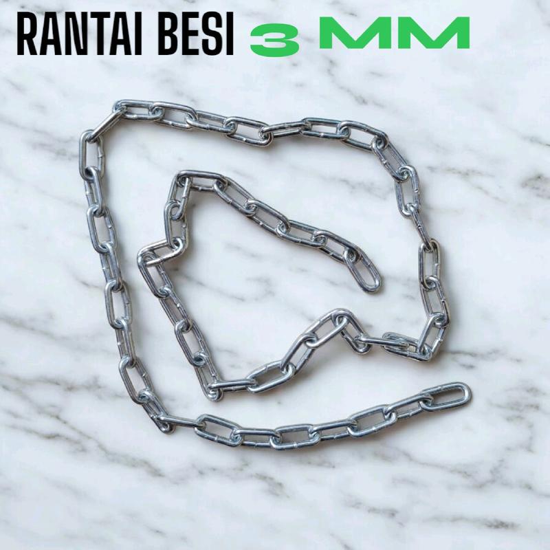 RANTAI BESI 3MM FULL BESI CHROME KILAP PANJANG 1 METER D3215 - Shop ...
