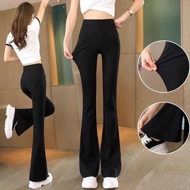 Women High Waist Bootcut Pants Flare Wide Leg Trousers Bell - TikTok ...