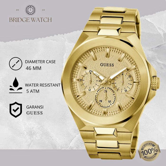 Promo Jam Tangan Pria Guess GW0798G2 Chronograph Dial Gold Stainless ...