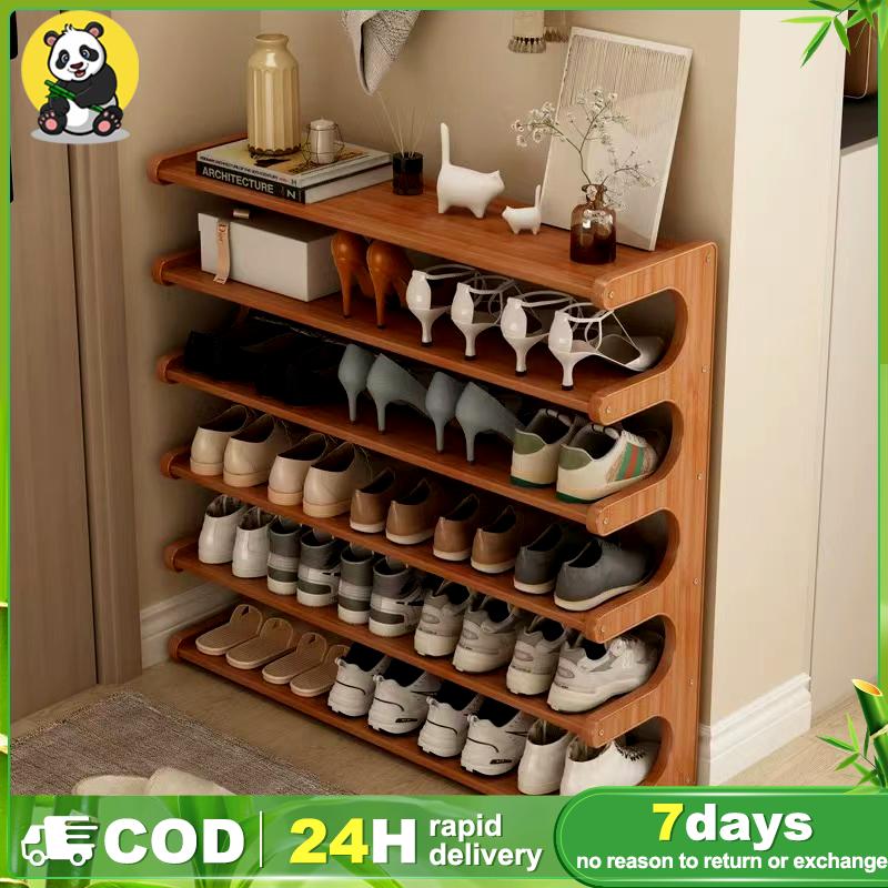 JIAJIA Rak Kasut Shoe Rack 3/4/5/6 Layers Rak Kasut Kayu Bamboo ...