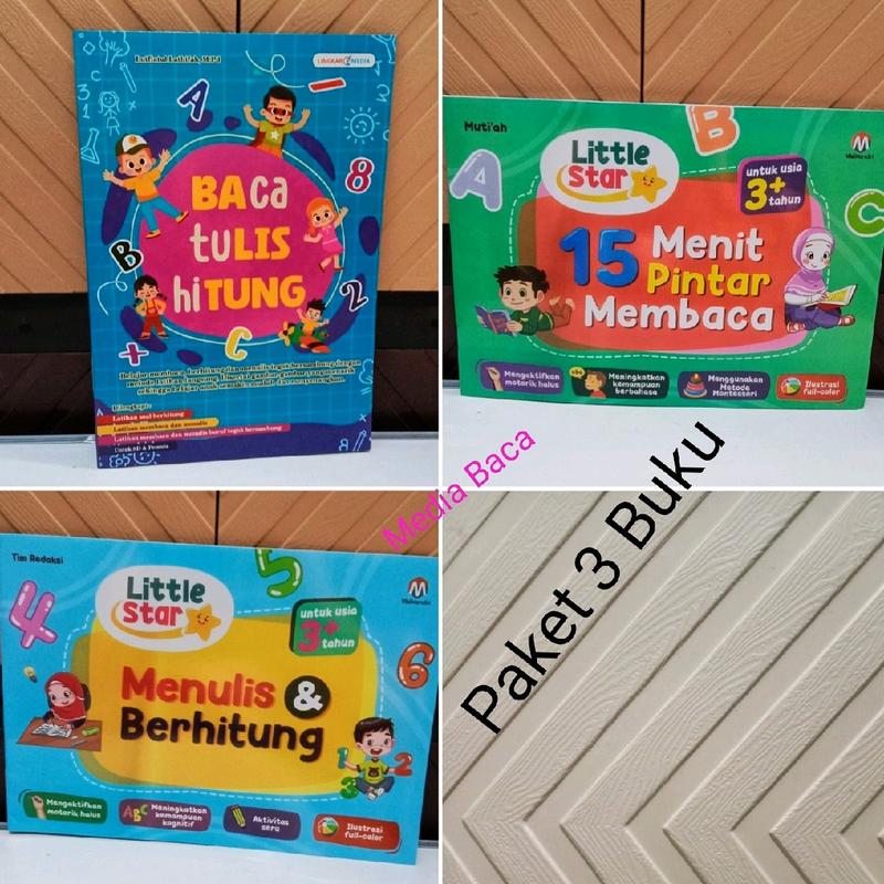 Paket 3 Buku Anak Tk dan Paud Baca Tulis Hitung & Little Sta - Shop ...