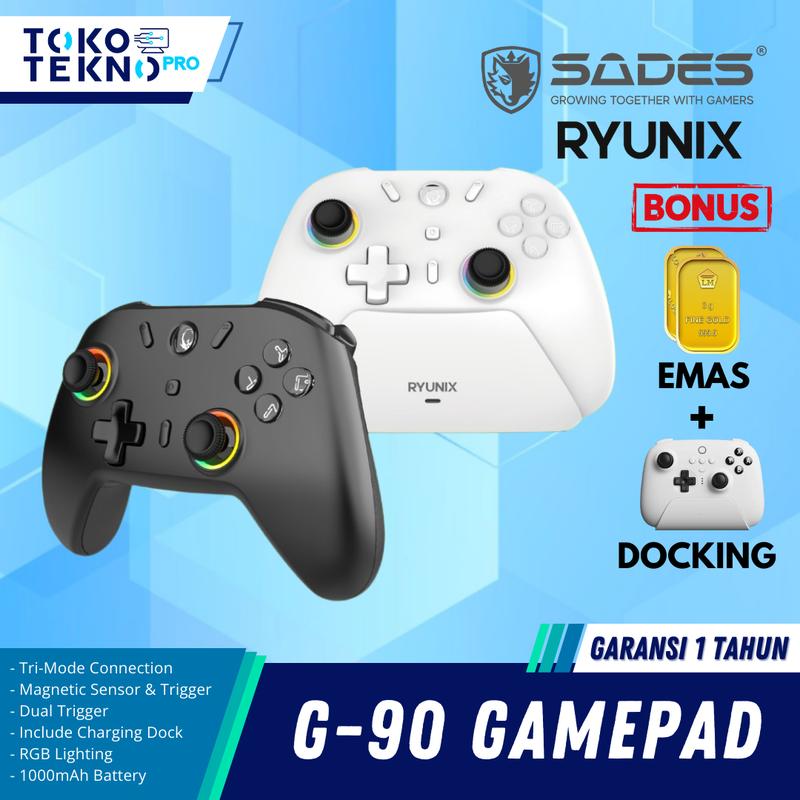 Sades Ryunix G90 / G-90 Gamepad Joystick Gaming Hall Effect Trigger ...