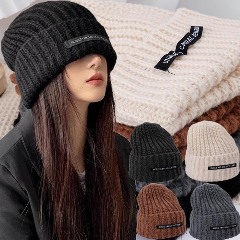 Topi rajutan hangat untuk lelaki dan wanita, Bonet Warna Pepejal ...
