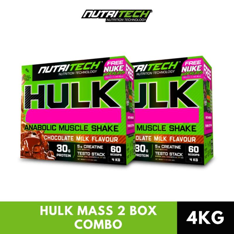 Nutritech Hulk Mass 4KG Berkembar (2x Kotak) | Kombo Serbuk Protein ...