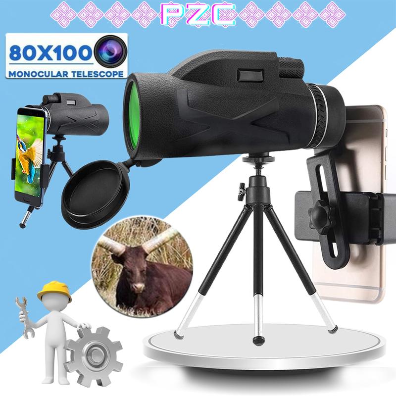 Monocular Telescope 80x100 Portable Waterproof HD Zoom Professional ...