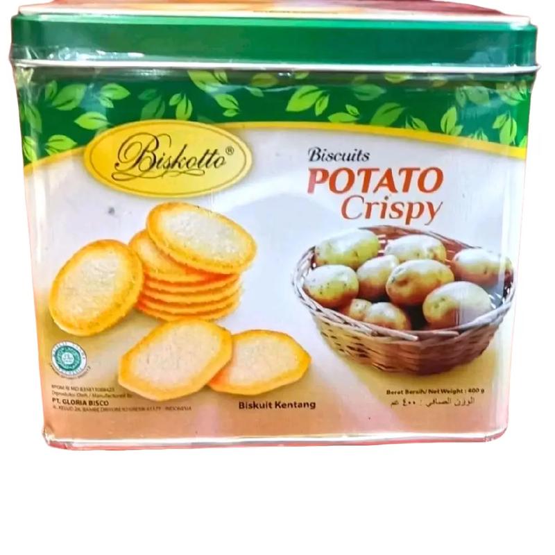 Biscoto potato crispy kemasan box kaleng - Shop | Tokopedia
