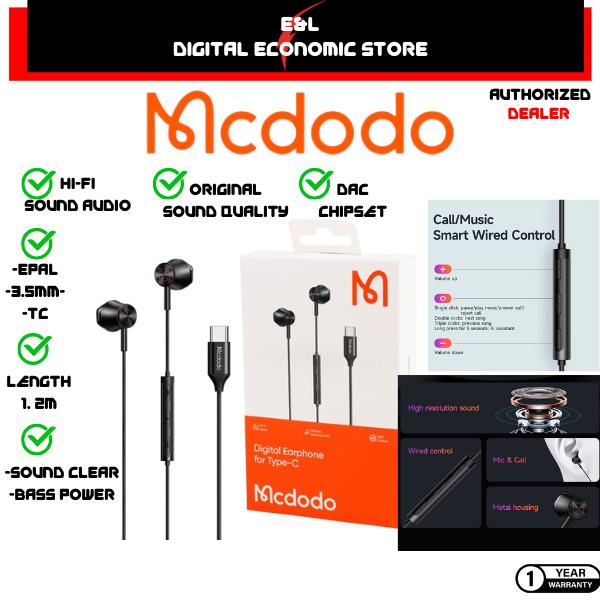 【1Yr Warranty】 MCDODO Stereo Earphone for Type-C DC3.5mm Fla - TikTok ...