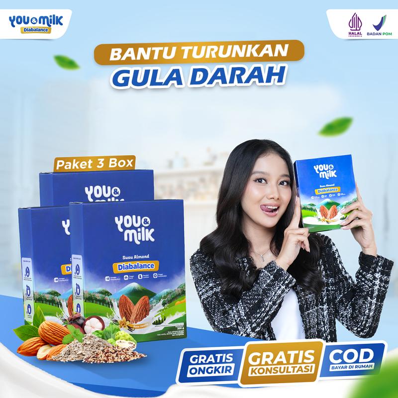 [PAKET 3 BOX] You&Milk Diabalance - Susu Almond Herbal Pilihan - Shop ...