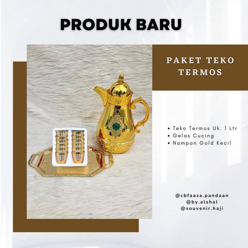 teko arab 1 set lengkap,teko arab emas,teko arab 1 liter,tek - Shop ...