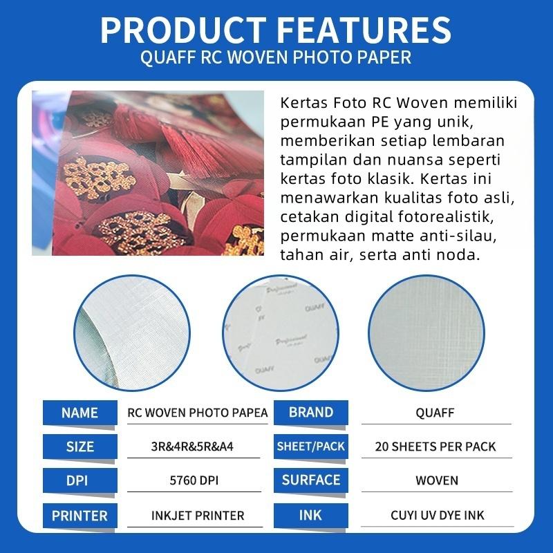 Quaff RC Woven Photo Paper [A4/5R/4R/3R] 260gsm 20 Lembar - Kertas Foto ...