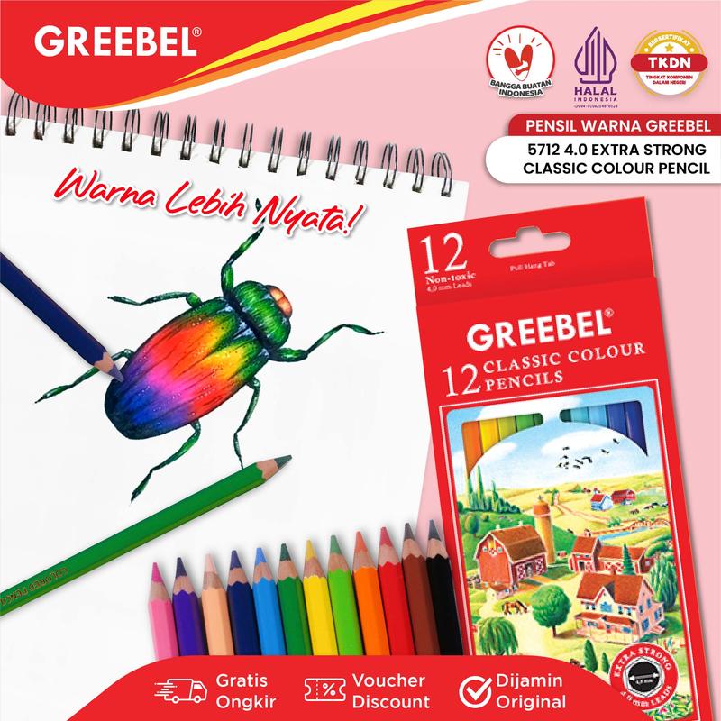 GREEBEL Pensil Warna 12 Warna / Classic Colour Pencils (5712 - Shop ...