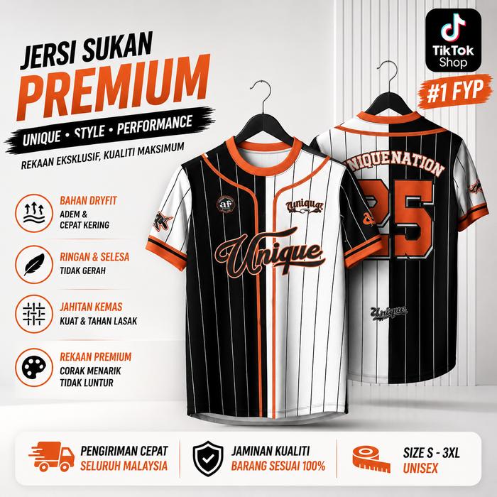 Jual New Sports T-Shirt Design Baseball Custom Name Uniform Jersey 3d ...