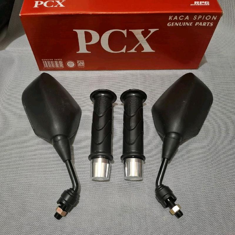 Paket Spion Honda pcx150/160 pendek +Handgrip standar honda set jalu ...