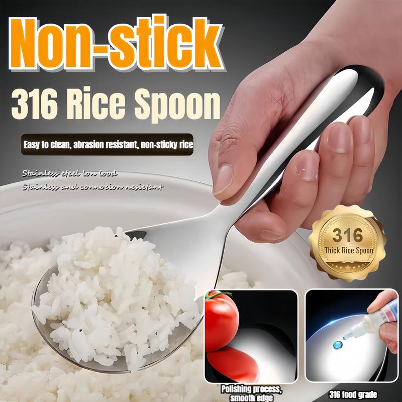 Stainless Steel Rice Spoon Large Capacity Serving Spoon Cooker - TikTok ...