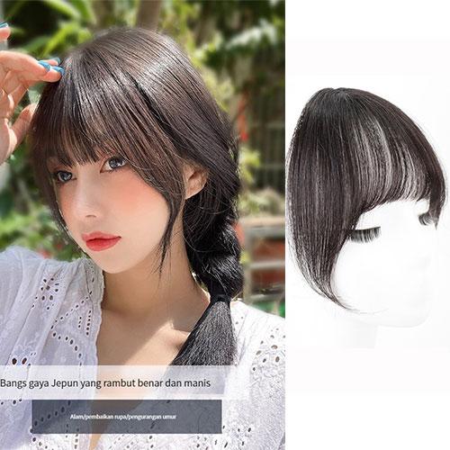 Rambut palsu wanita, poni rambut sebenar, poni udara Perancis, - TikTok ...