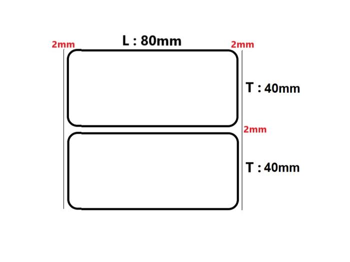 Jual Label sticker barcode Silver Pet 80x40mm 1 Line 1000pcs Gap 2mm ...