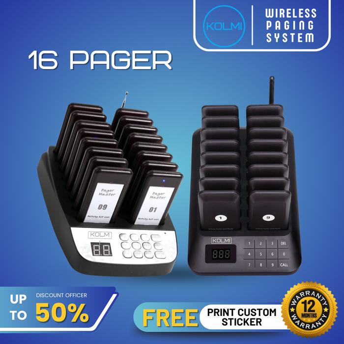 Jual KOLMI Wireless Calling System Paging System Restaurant Pagers 16 ...