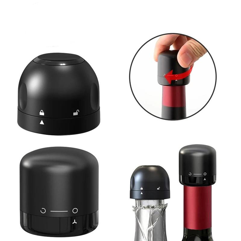 New Reusable Wine Bottle Stopper Rotating Locking Style Graduated ...