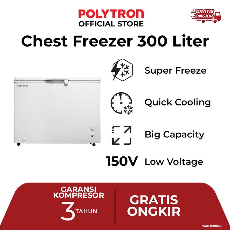 POLYTRON Chest Freezer 300 Liter PCF 318 - Shop | Tokopedia