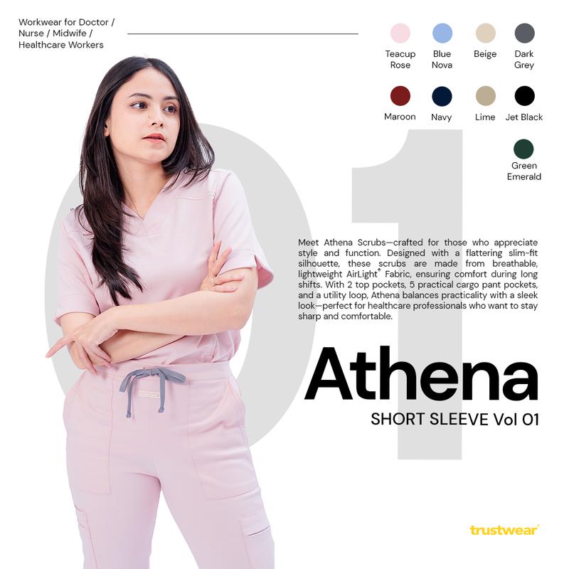 [Scrubs Athena] Doctor's Scrub/Set Baju Celana Jaga OKA OK Perawat ...