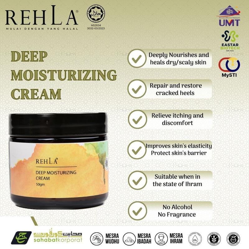 REHLA DEEP MOISTURISER CREAM MESRA WUDUK MESRA IHRAM - TikTok Shop Malaysia