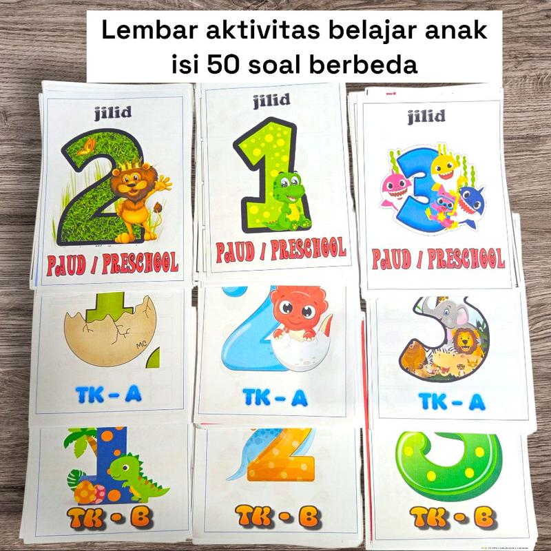 Lembar Kerja Anak Isi 50 Soal Bervariasi untuk PAUD dan TK - - Shop ...