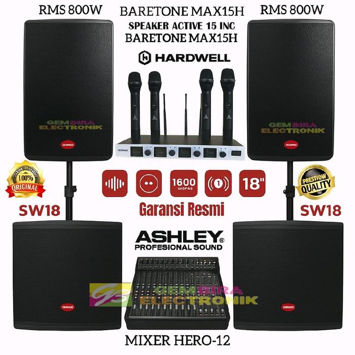 Jual PAKET SOUND SYSTEM KOMPLIT Mixer Ashley HERO-12 + Speaker Aktif ...