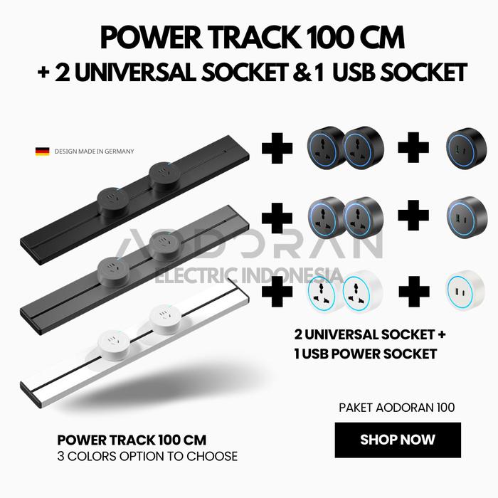 Jual Paket AODORAN Power Track (Track + Socket) panjang 100cm / Movable ...
